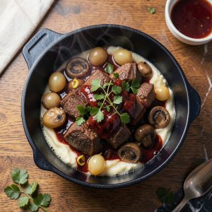 Plating Beef Bourguignon: Rustic French Elegance With Red Wine Glaze ...