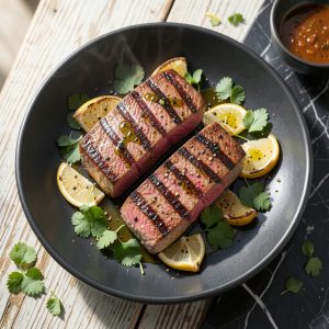 BBQ Tuna Steak Recipe Grill: Charred Exterior With Moist Center ...